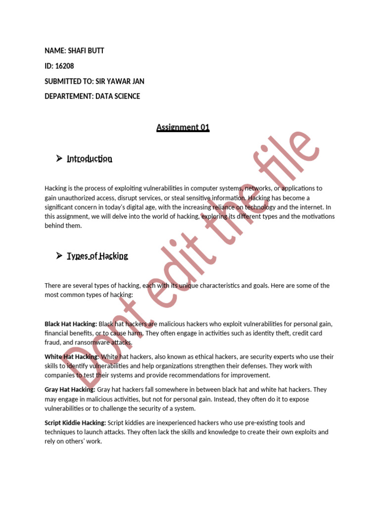 NAME | PDF | Security Hacker | Security