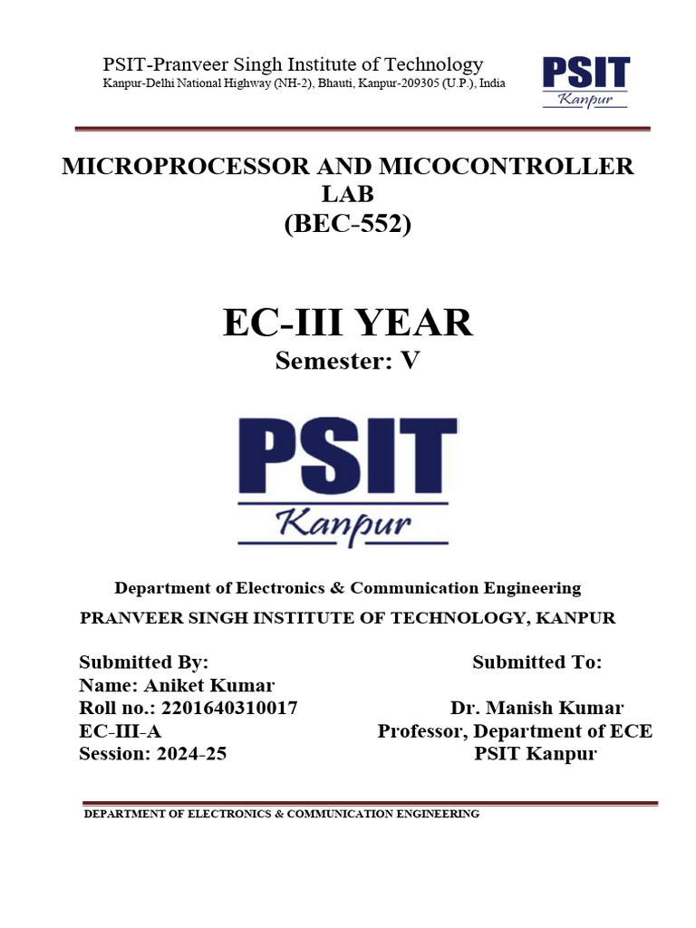 BEC552 Front Pages | PDF | Engineering | Science