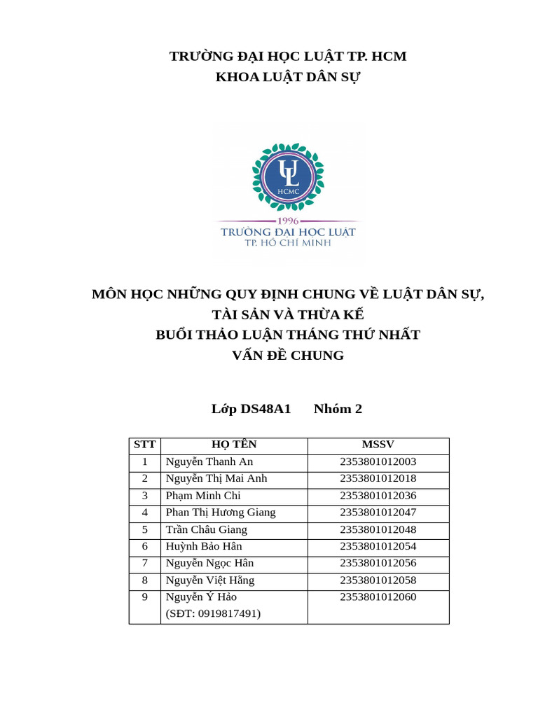 DS1 thảo luận tháng 1 | PDF