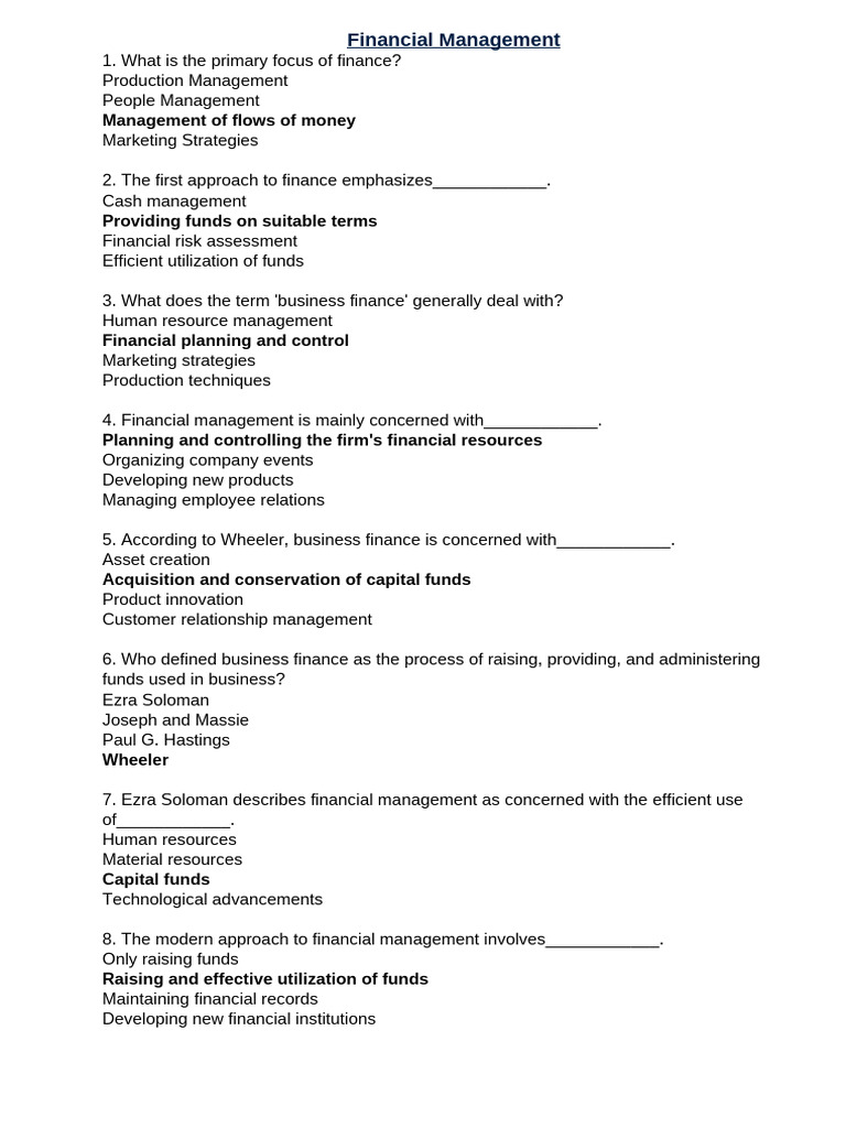 Financial Management | PDF | Present Value | Working Capital