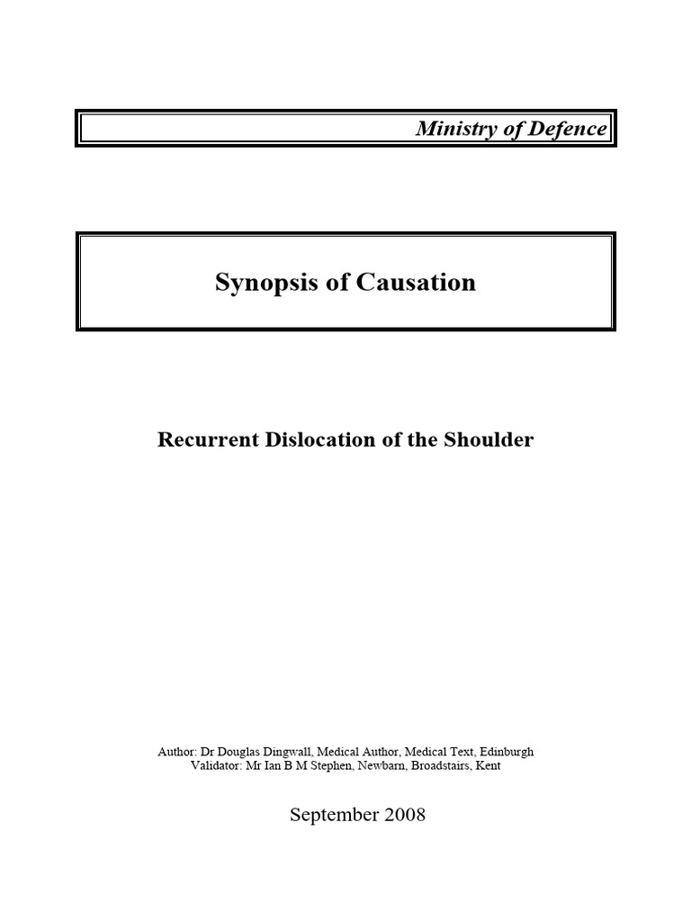 Recurrent Shoulder Dislocation Overview | PDF | Shoulder ...