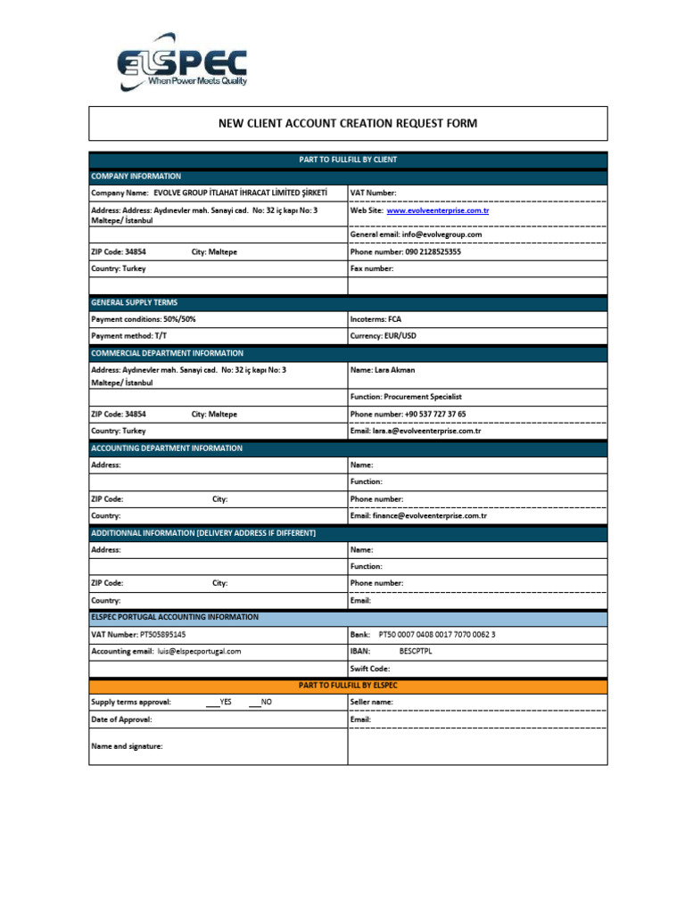 New Client Account Creation Form | PDF | Banking Technology | Banking
