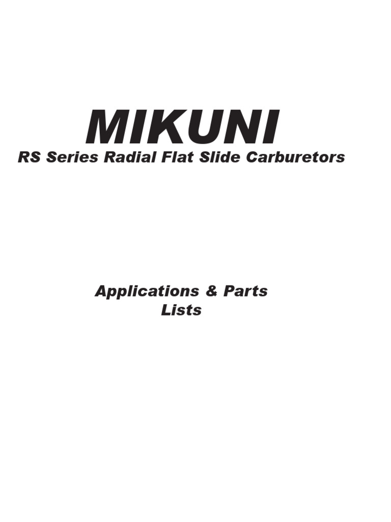 Mikuni Parts Tuning | PDF