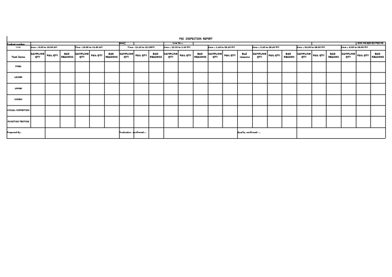 PQC Inspection Checksheet | PDF
