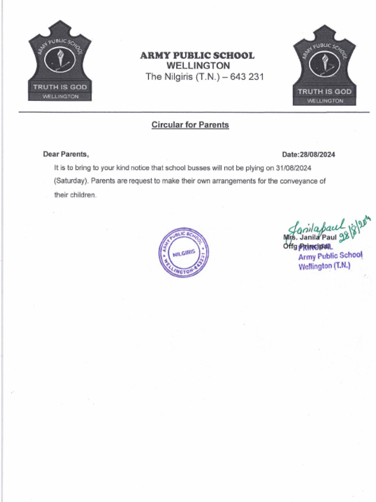 Circular for parents | PDF