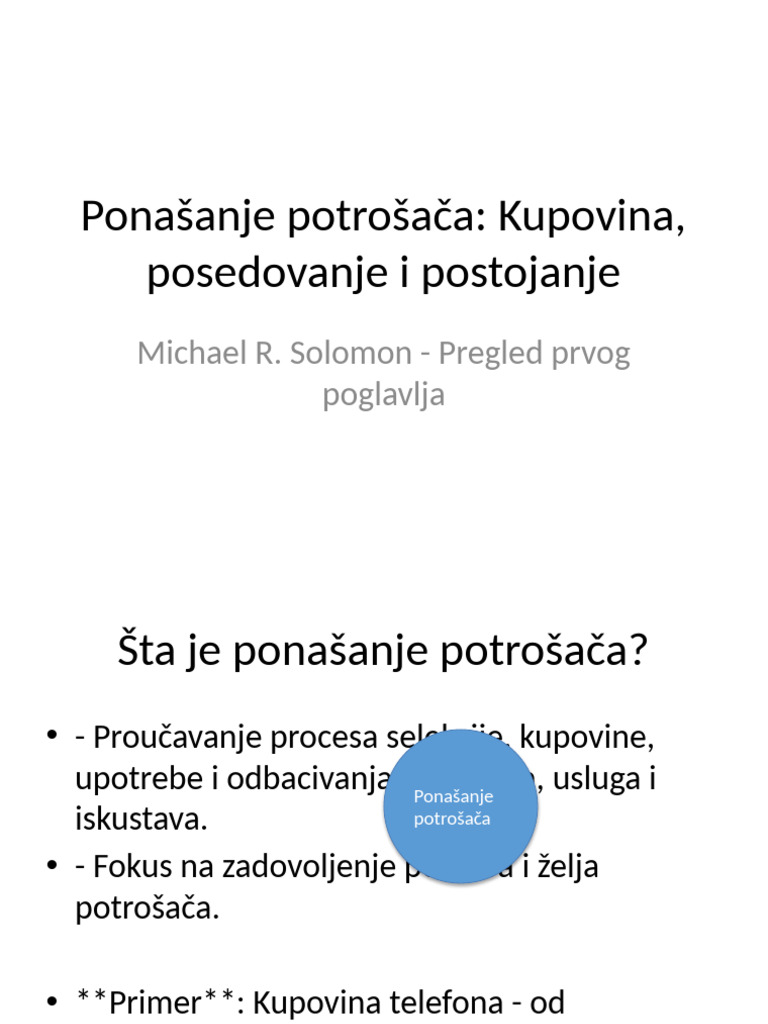 Ponasanje Potrosaca Prezentacija Enhanced | PDF