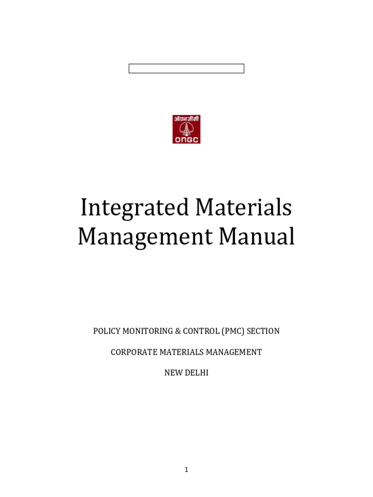 Integrated Materials Management Guide | PDF | Procurement