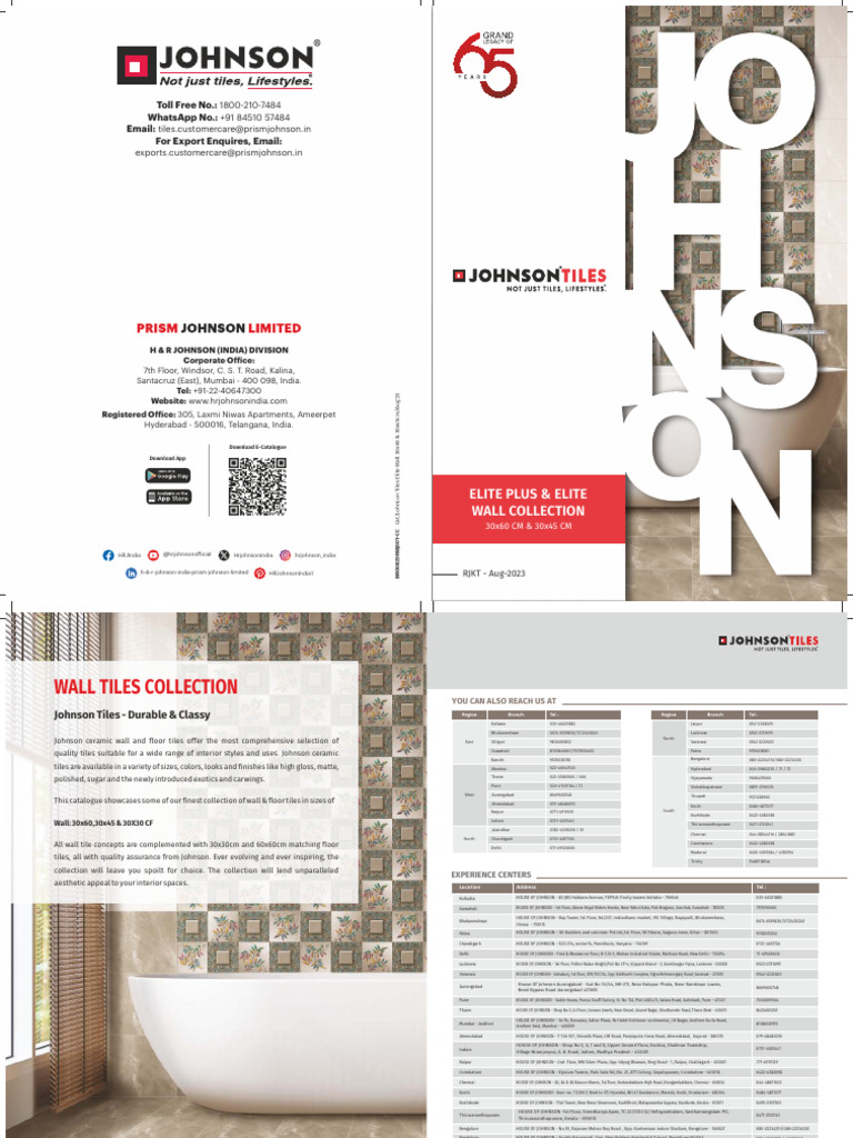 Johnson Elite Wall Tiles Catalogue | PDF | Floors | Architectural Elements
