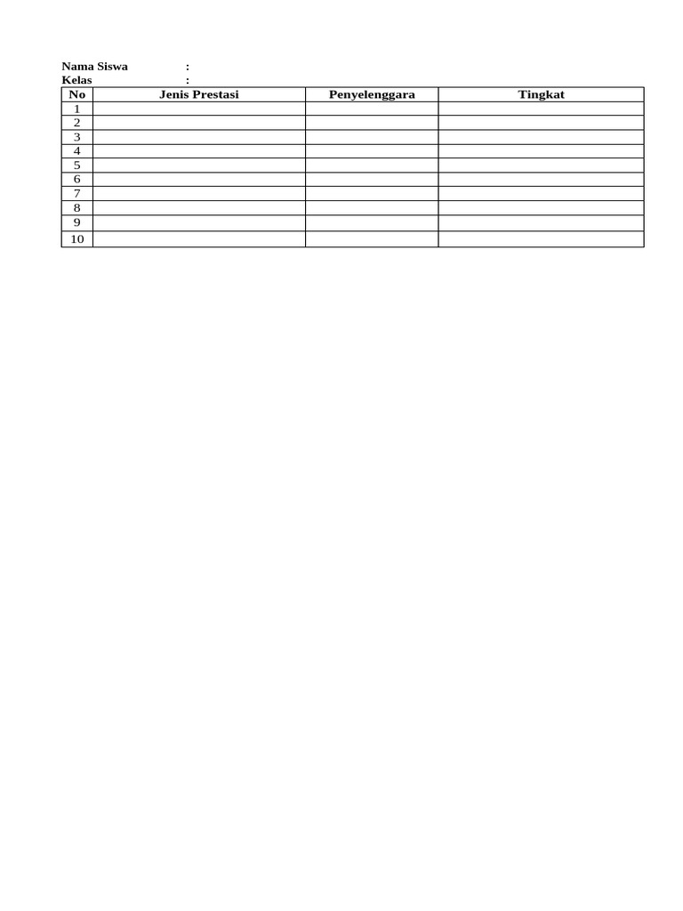 Data Prestasi Siswa | PDF
