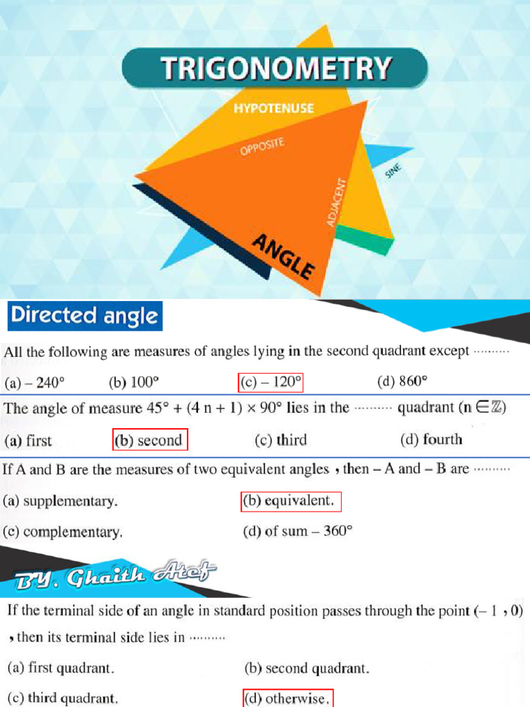 Trig Revision 2 | PDF
