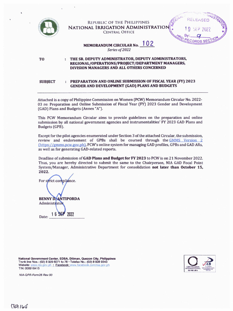 PCW Circular No. 2022-03 | PDF