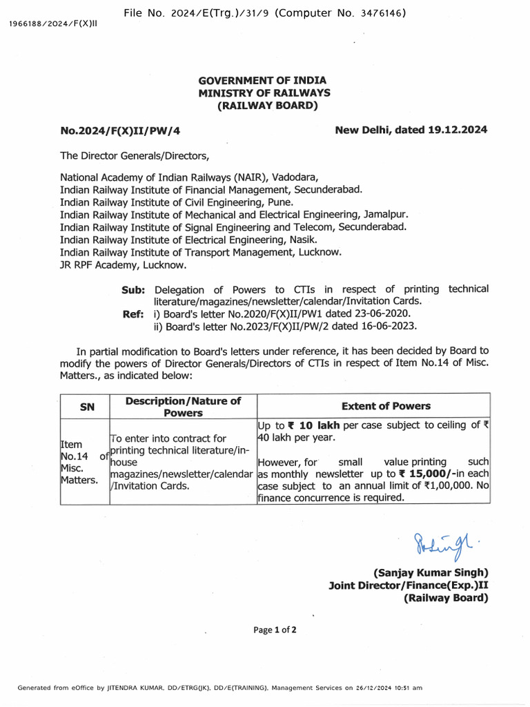 CTIs_Delegation of Powers | PDF