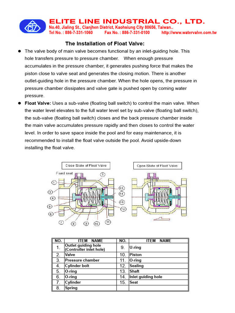 The Installation of Float Valve | PDF | Valve | Mechanical Engineering