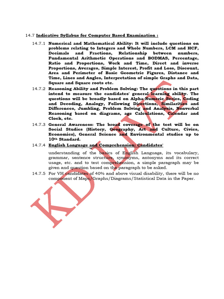 SSC MTS 2023 Exam Syllabus Overview | PDF