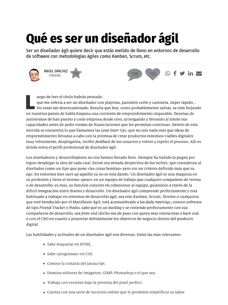 ¿Qué Es Ser Un Diseñador Ágil? FOROALFA | PDF | Diseño | Software