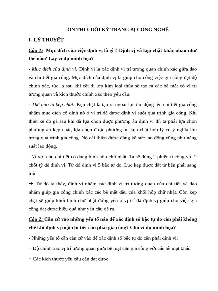 cuối ky tb công nghệ | PDF