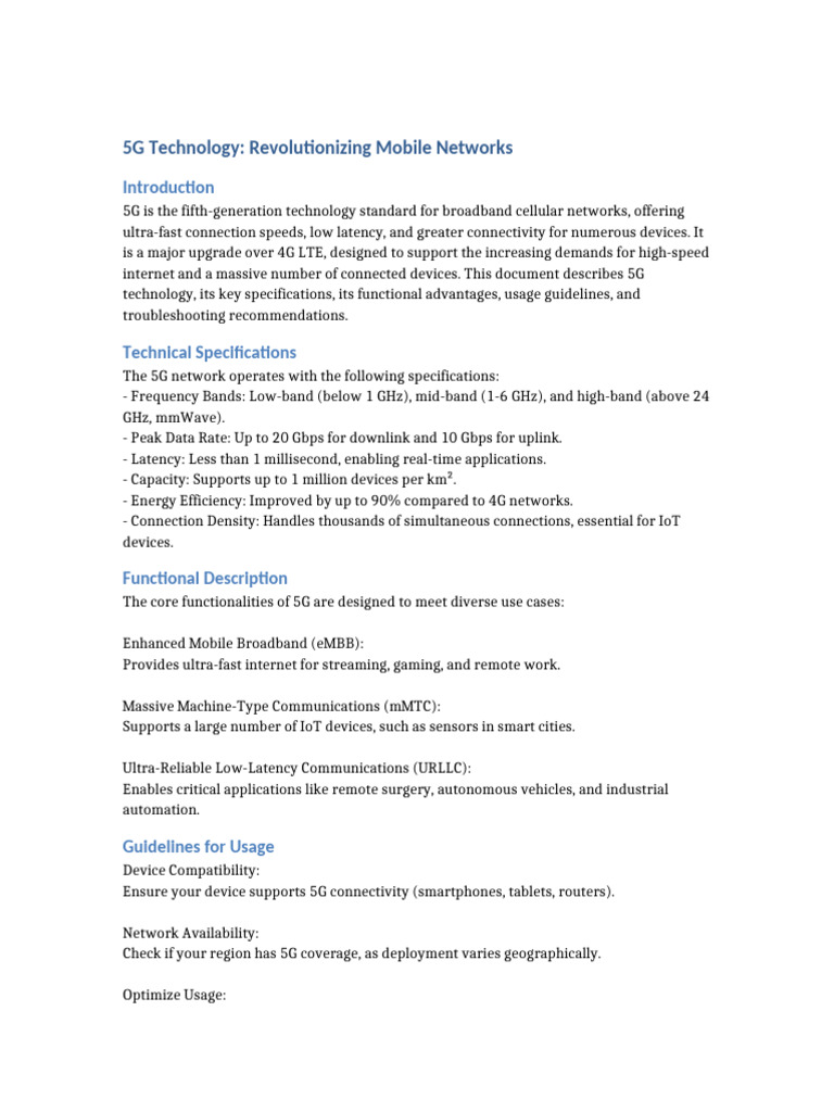 5G Technology DocumentYassineAzzouzi | PDF | 4 G | Telecommunications