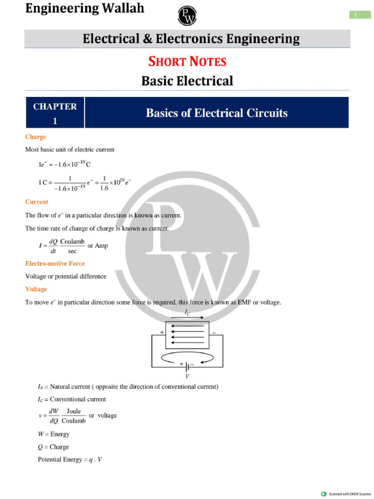 66fb8a2b226941dae9fb6000 - ## - Basic Electrical - Short Notes | PDF