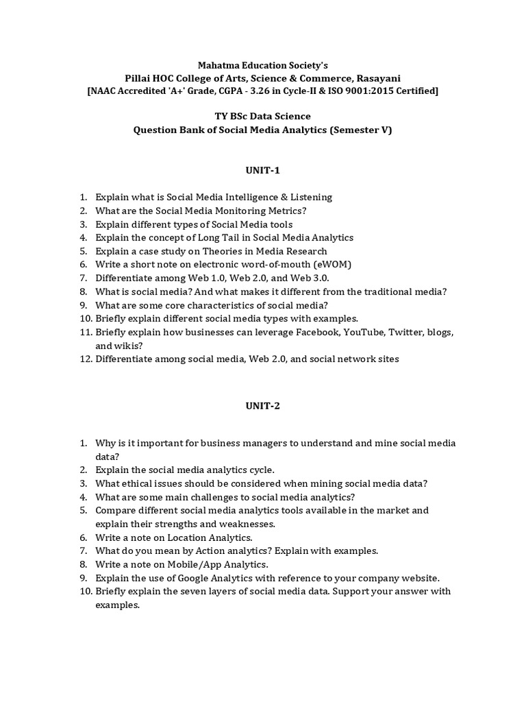 Social Media Analytics Exam Prep | PDF | Analytics | Cluster Analysis