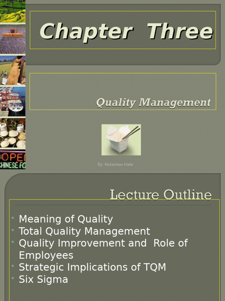 Chapter Three - Quality Management | PDF | Six Sigma | Quality Management
