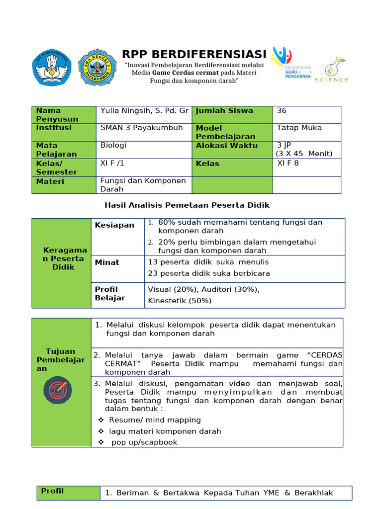 Modul Ajar Berdiferensiasi Sistem Peredaran Darah | PDF