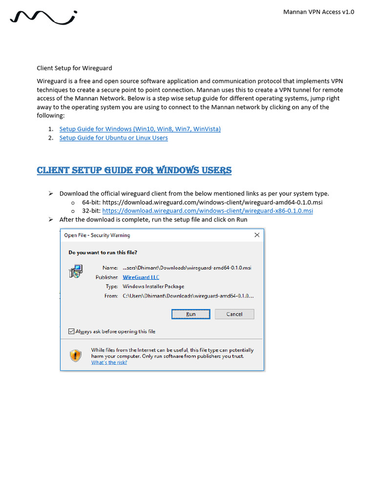 Client Setup for Wireguard | PDF | Virtual Private Network | Operating System