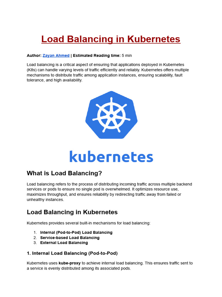 Load Balancing in Kubernetes | PDF | Load Balancing (Computing ... Load Balancing in Kubernetes | PDF | Load Balancing (Computing ...