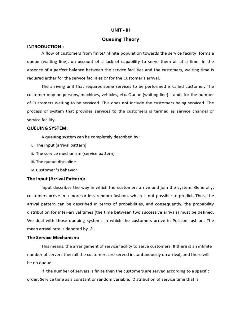 queueing theory | PDF | Applied Mathematics queueing theory | PDF | Applied Mathematics