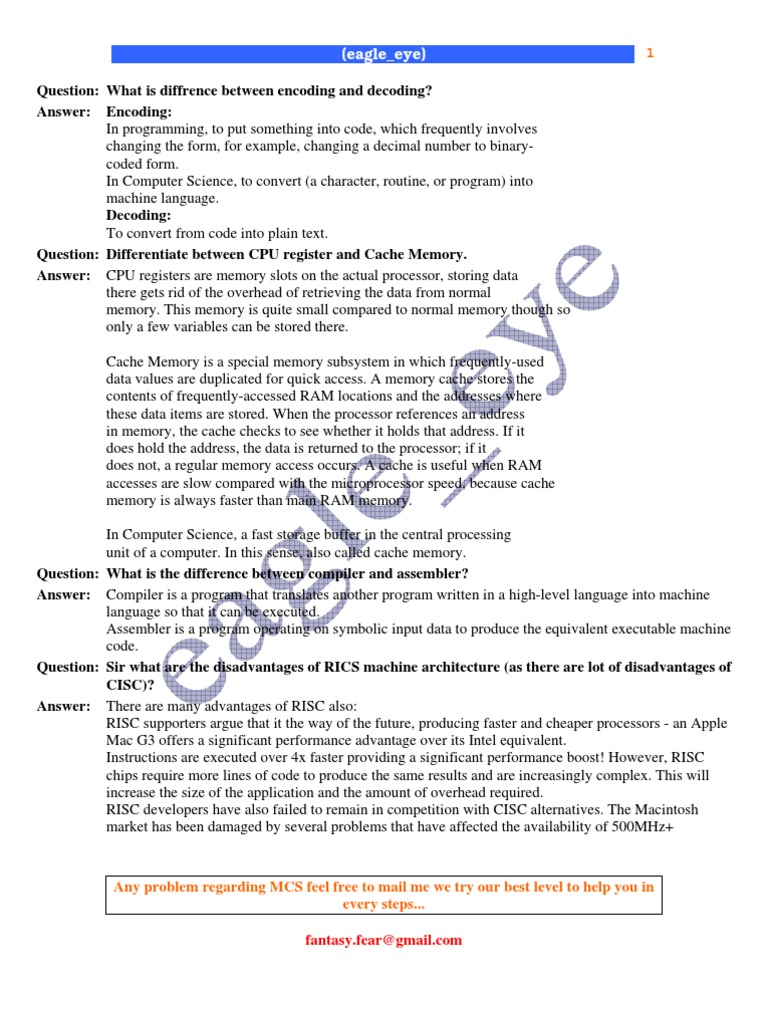 Cs501 Glossary | Download Free PDF | Instruction Set | Central Processing Unit