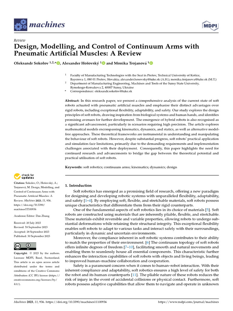 Design, Modelling, And Control of Continuum Arms With Pneumatic ...