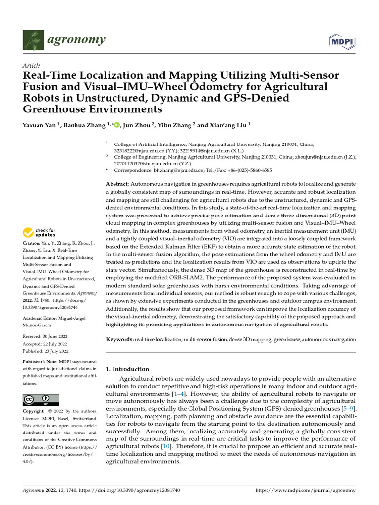 agronomy-12-01740-v2 | PDF | Inertial Navigation System | Lidar
