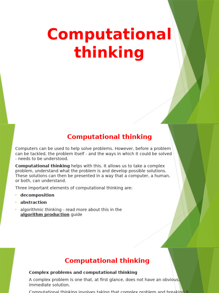 Understanding Computational Thinking | PDF | Algorithms | Thought