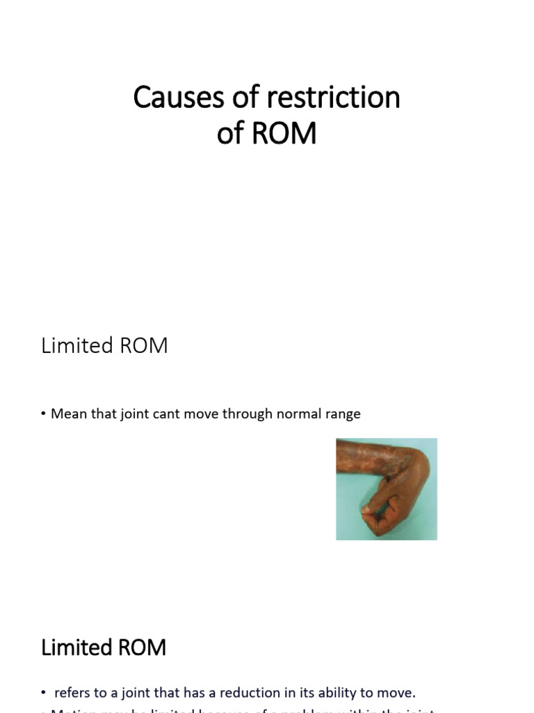 Causes of restriction | PDF | Anatomical Terms Of Motion | Joints