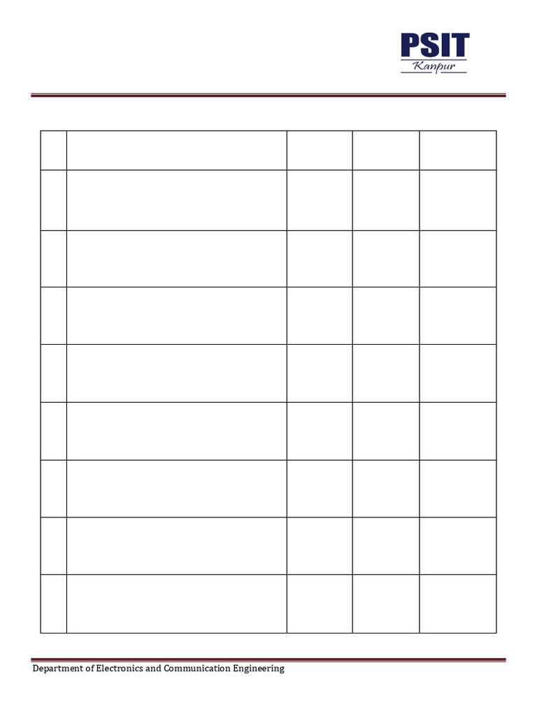Electronics Lab Experiment Index | PDF