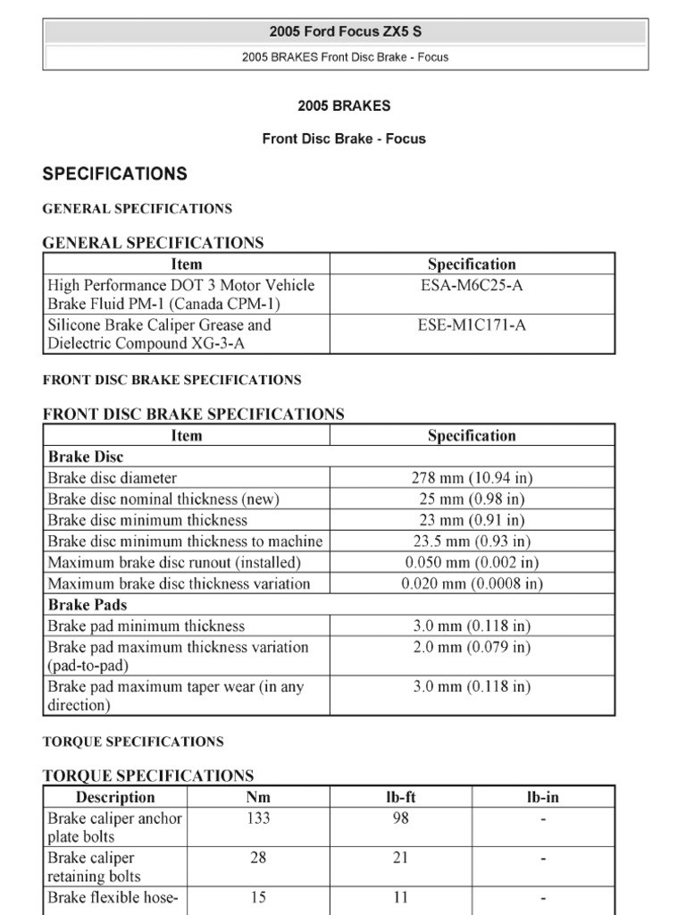 Front Disc Brakes | PDF