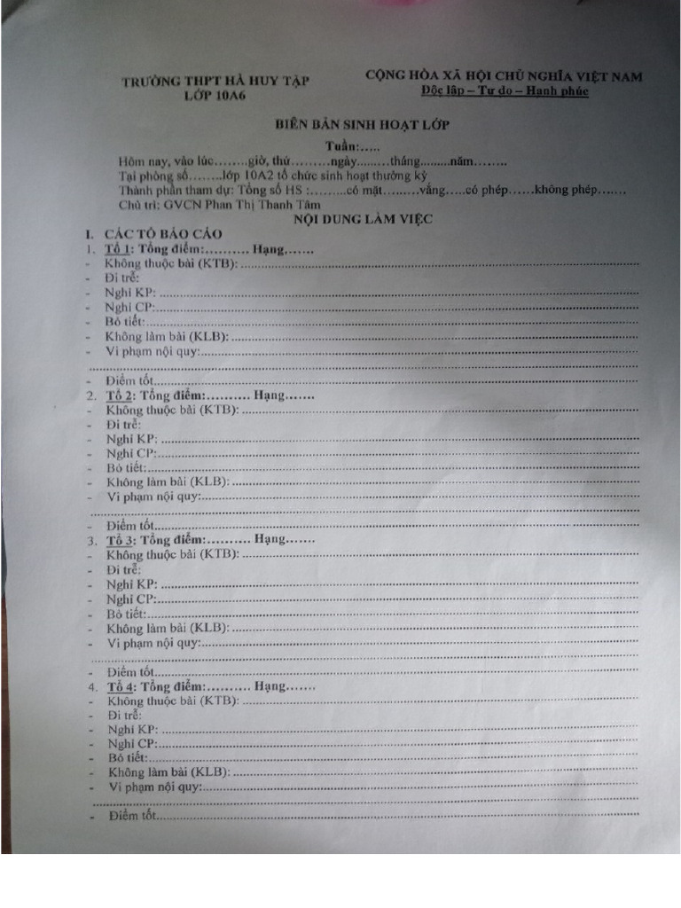 Biên Bản SHL | PDF