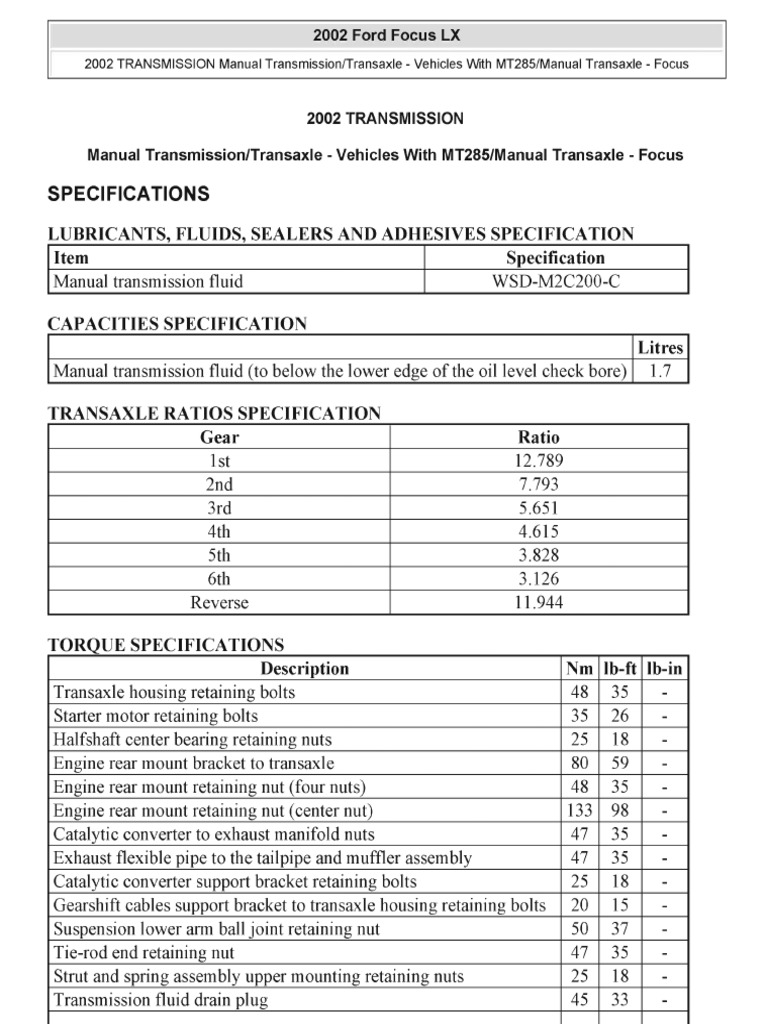 mt285 Manual Transmission | PDF