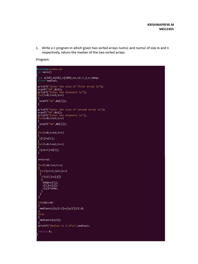 EP Assignment Krishnapriya M | PDF | Division (Mathematics) | Discrete Mathematics