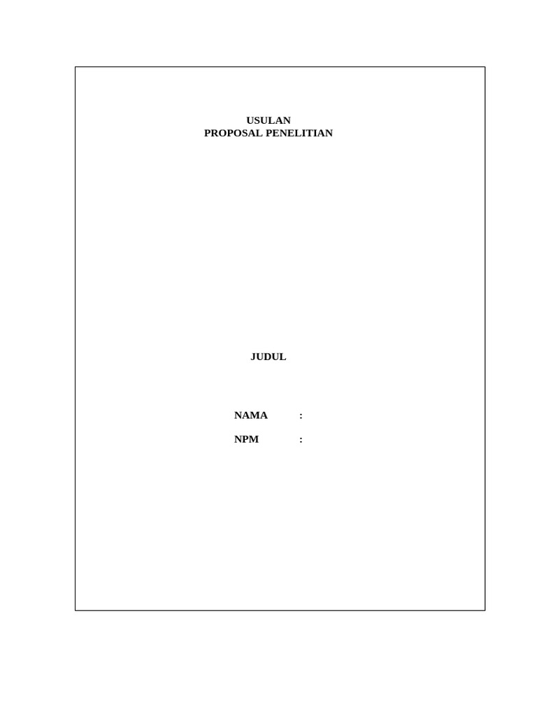 Template Proposal Penelitian | PDF