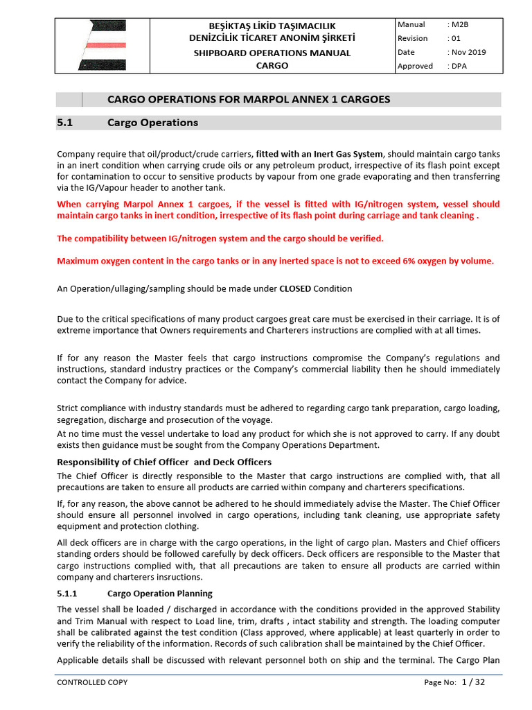 Cargo Operations For Marpol Annex 1 Cargoes | PDF | Pump | Oil Tanker