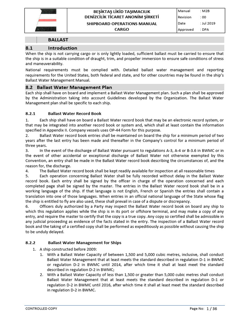 Ship Ballast Water Management Guide | PDF | Water Purification | Filtration
