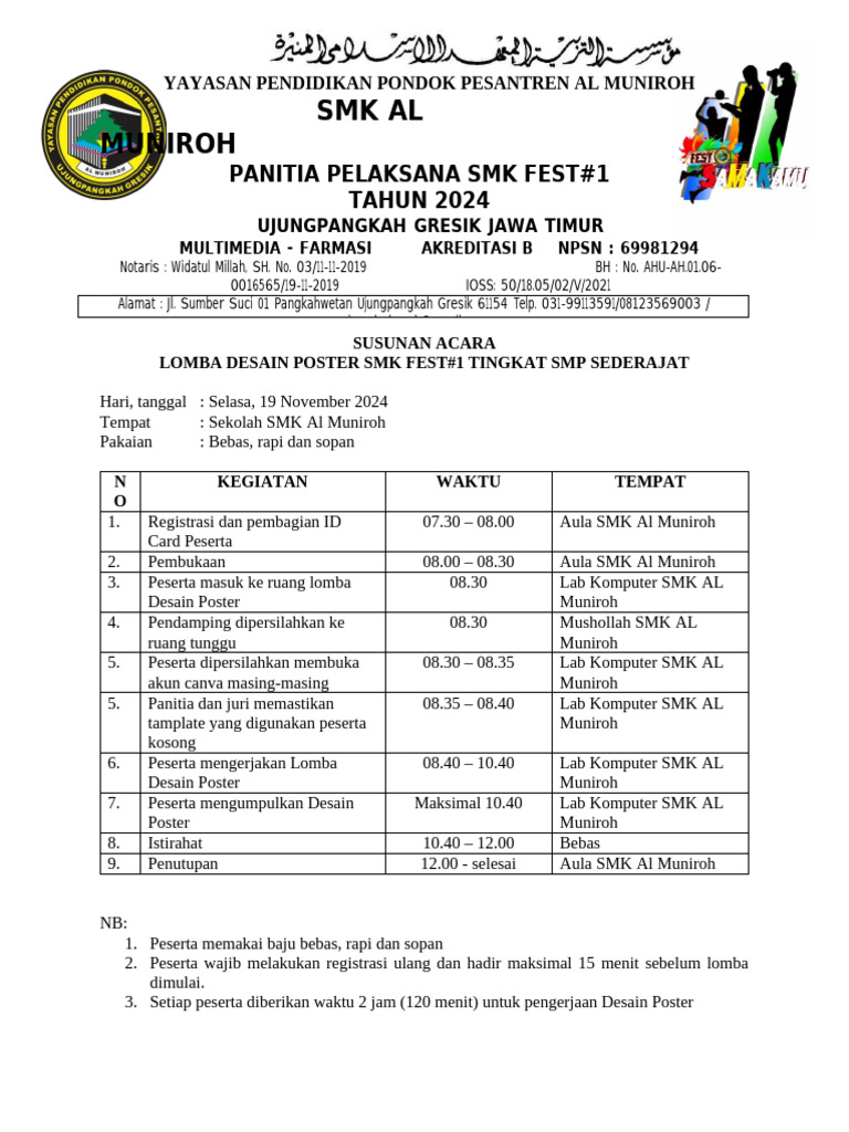 Rundown Lomba Desain Poster | PDF