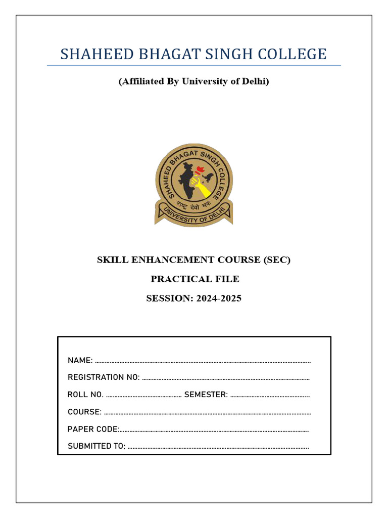 Skill Enhancement Course Practical File | PDF