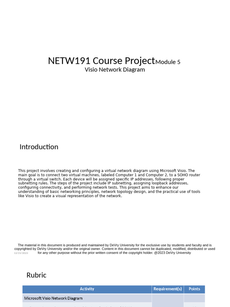 NETW191 Module 5 PPT Template 12.23 2 | PDF | Computer Network | Ip Address