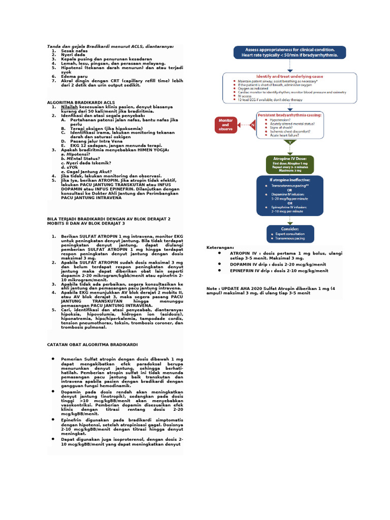 Tanda dan gejala Bradikardi menurut ACLS | PDF