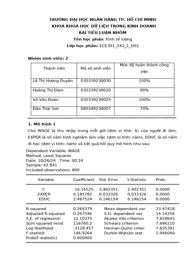 Tiểu luận KTL nhóm 2 | PDF