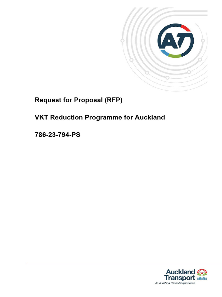 786-23-794-PS VKT Reduction Programme Auckland RFP | PDF | Request For Proposal | Risk