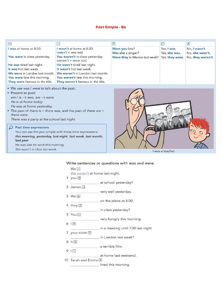 Past Simple - Was & Were | PDF