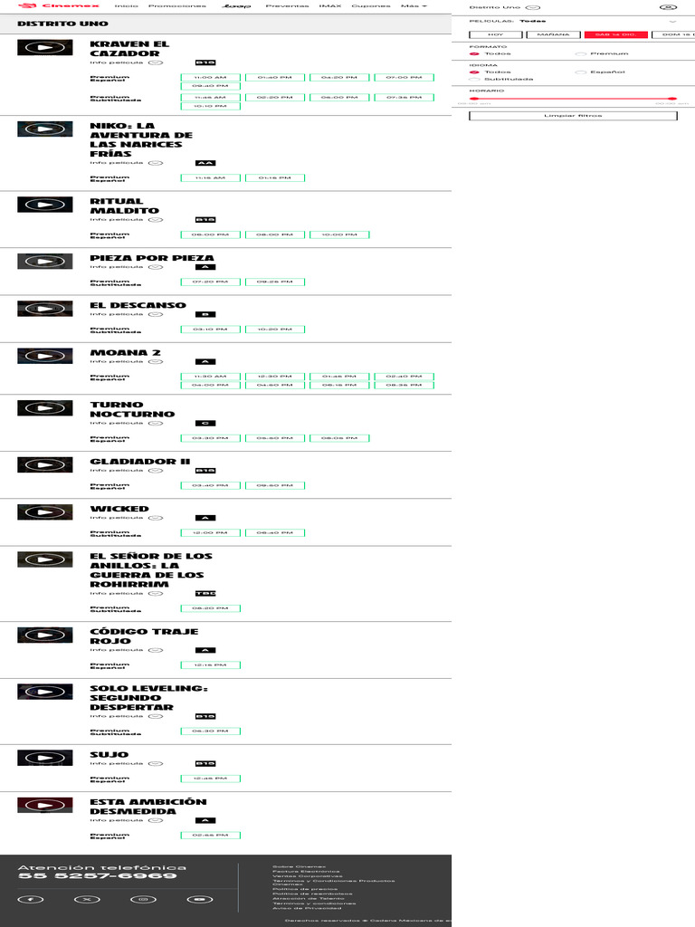 Cinemex Distrito Uno - Cartelera y Horarios en Chihuahua | PDF
