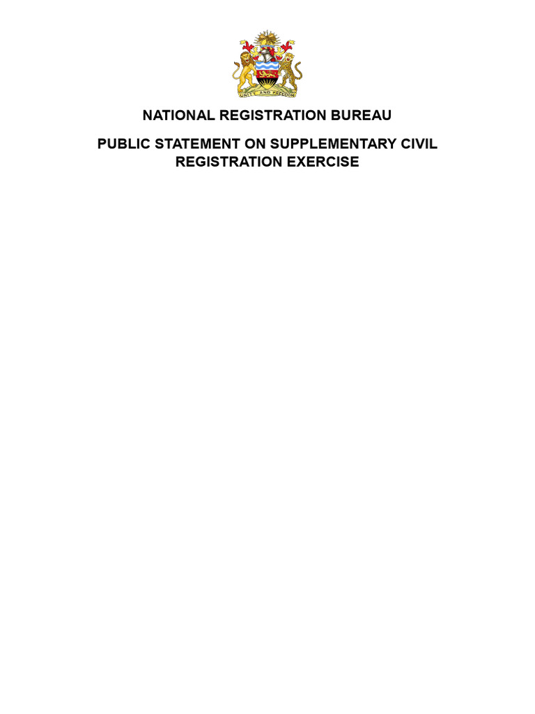 NRB Public Statement On Supplementary Civil Registration | PDF | Voter ...